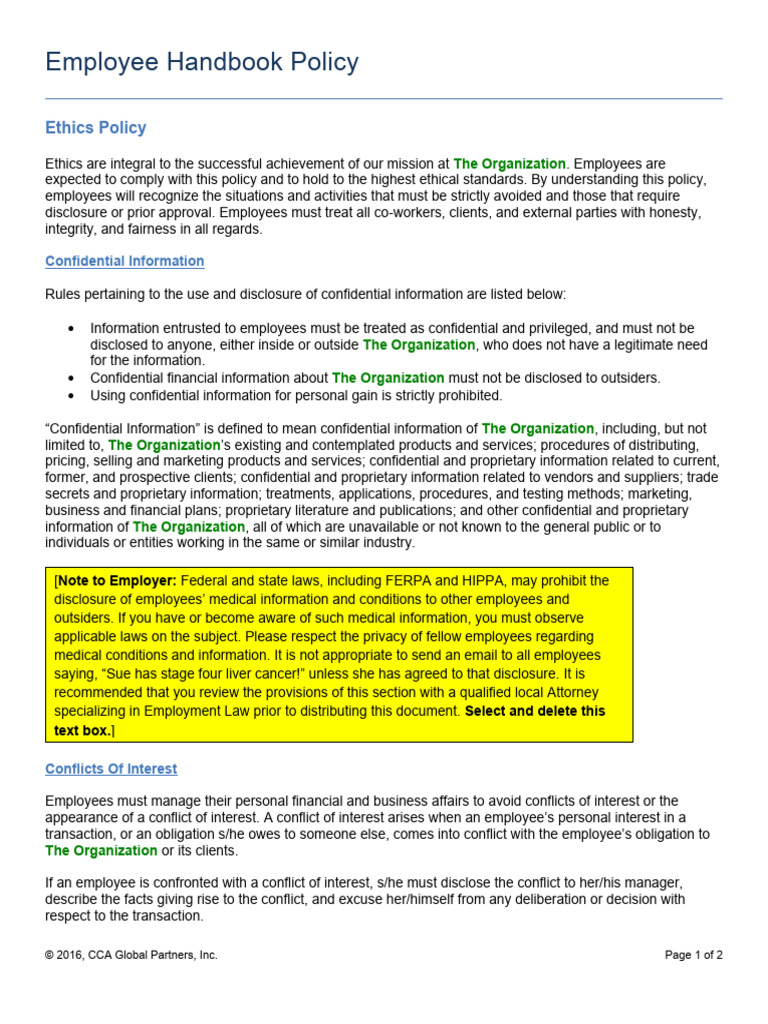 Ethics Policy | PDF