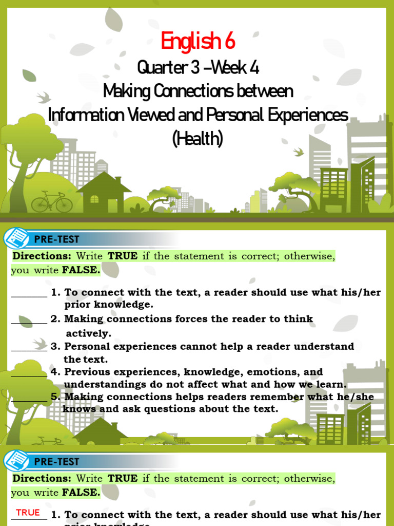 Quarter 3-English-Week 5 | PDF | Wellness