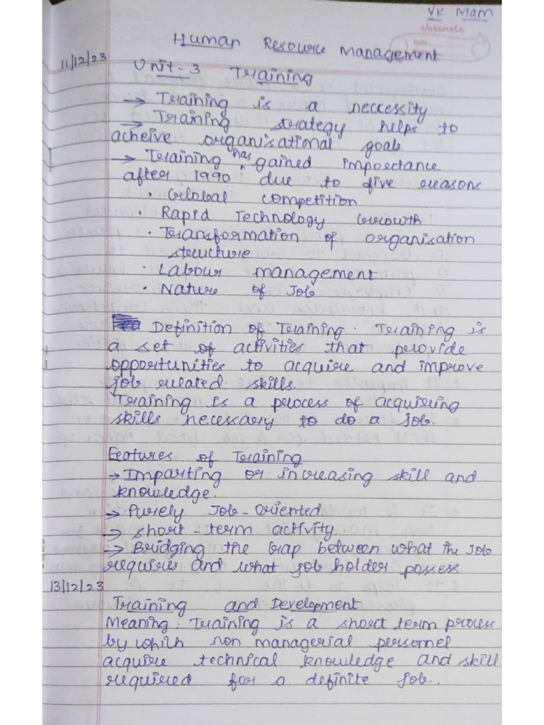 VK Mam HRM Notes | PDF