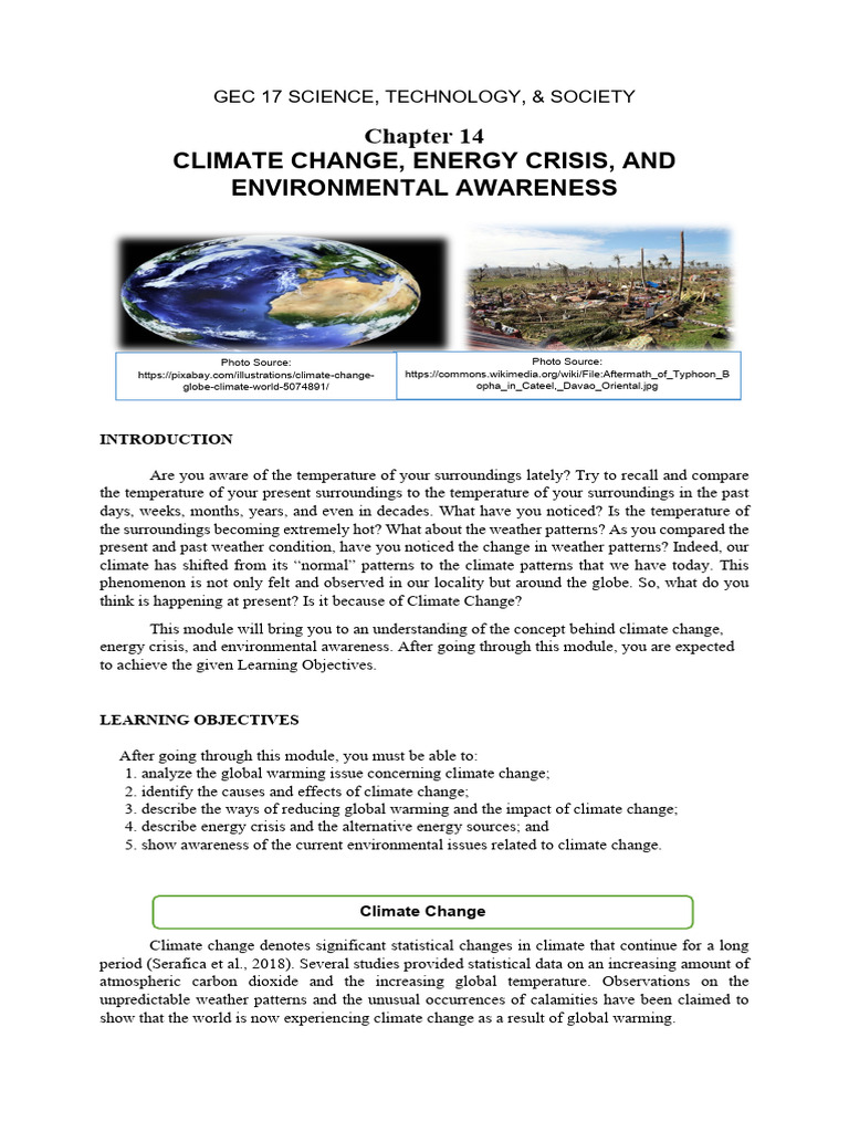 Gec 17 Chapter 14 Climate Change and Envi Awareness | PDF | Greenhouse ... Gec 17 Chapter 14 Climate Change and Envi Awareness | PDF | Greenhouse ...