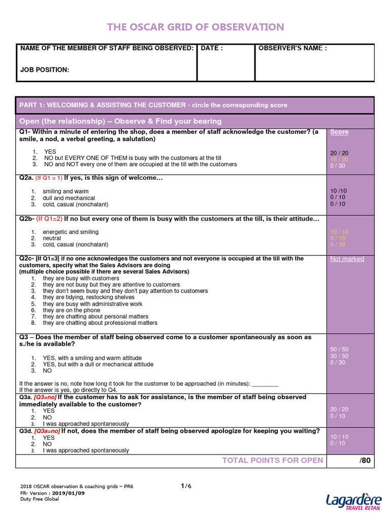 OSCAR Observations | PDF