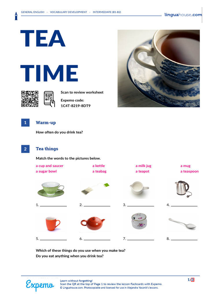 Tea Time: Vocabulary and History | PDF | Tea | Hot Drinks