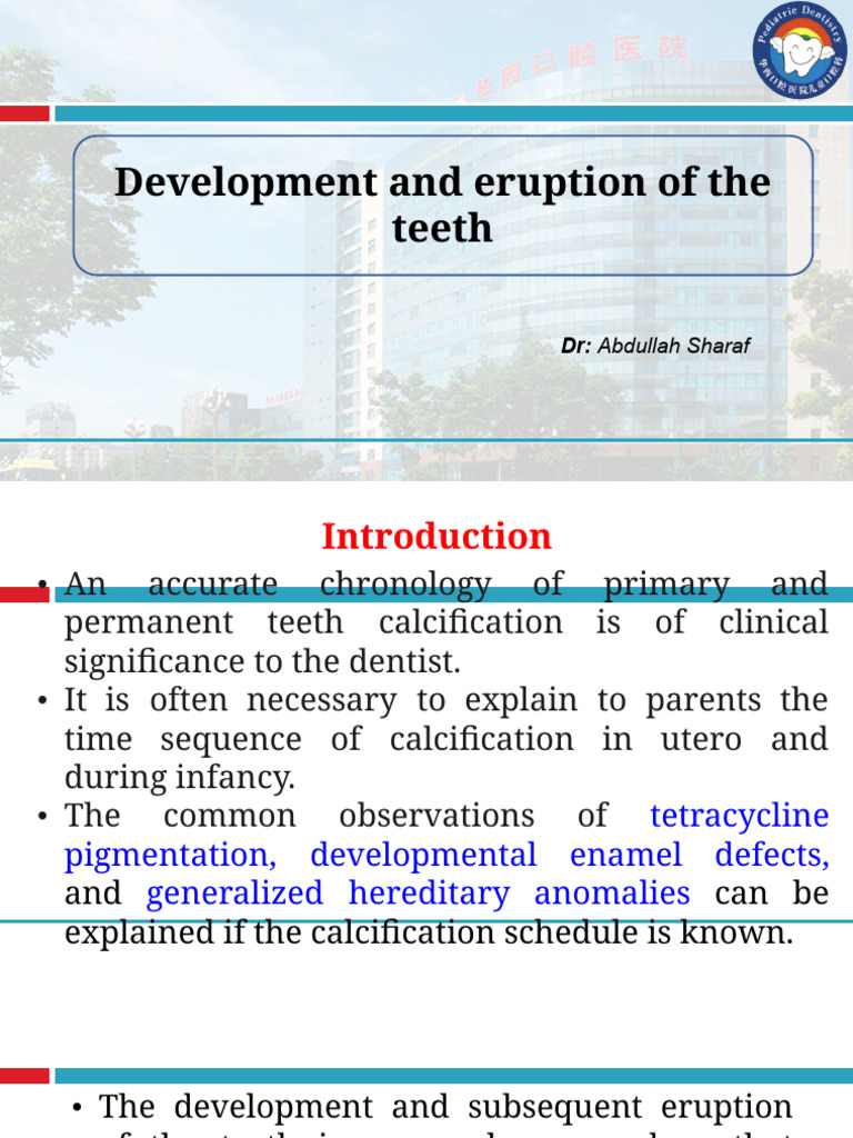 Development and Eruption of Teeth | PDF | Tooth | Mouth