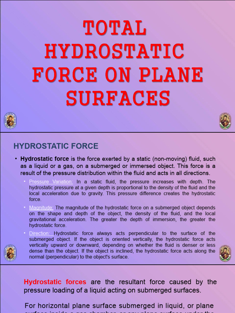 Lesson 3 - Total Hydrostatic Force On Plane Surfaces | PDF | Pressure ...
