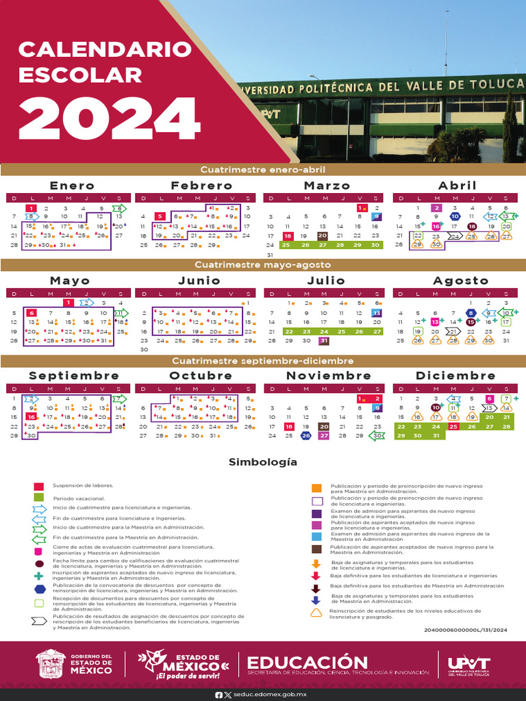 Calendario Escolar 2024 Detallado | PDF