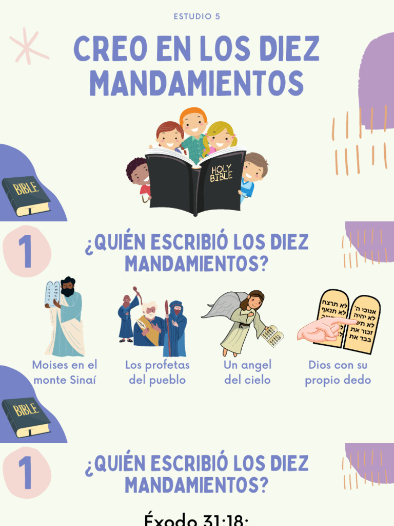 Estudio 5 - Creo en Los Diez Mandamientos | PDF | Diez Mandamientos ...