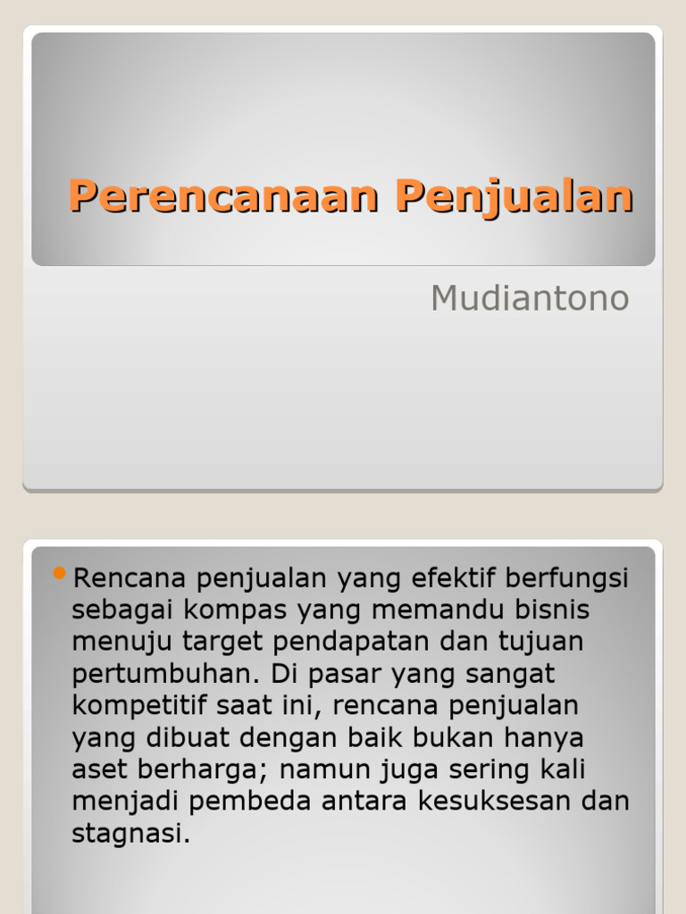 Panduan Rencana Penjualan | PDF