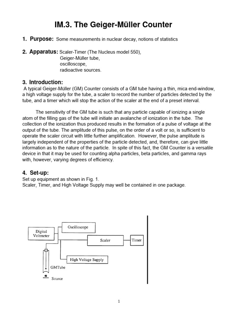 Geiger-Müller Counter Experiment Guide | PDF | Standard Deviation | Mean