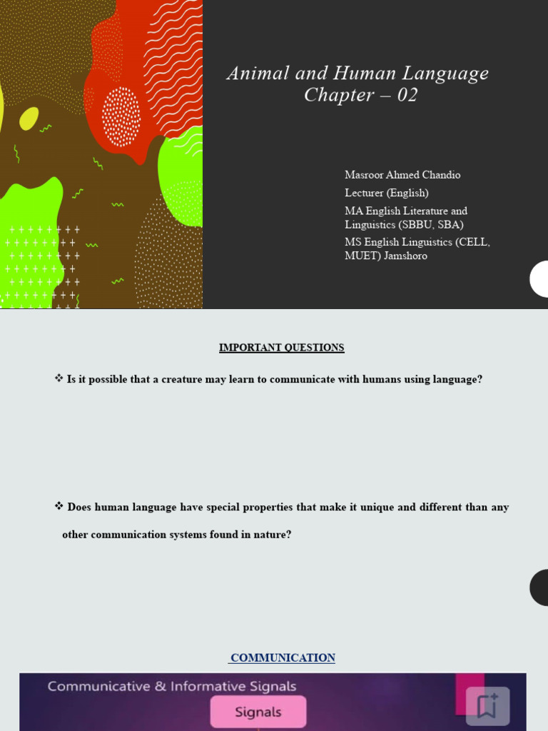 Animal & Human Language | PDF