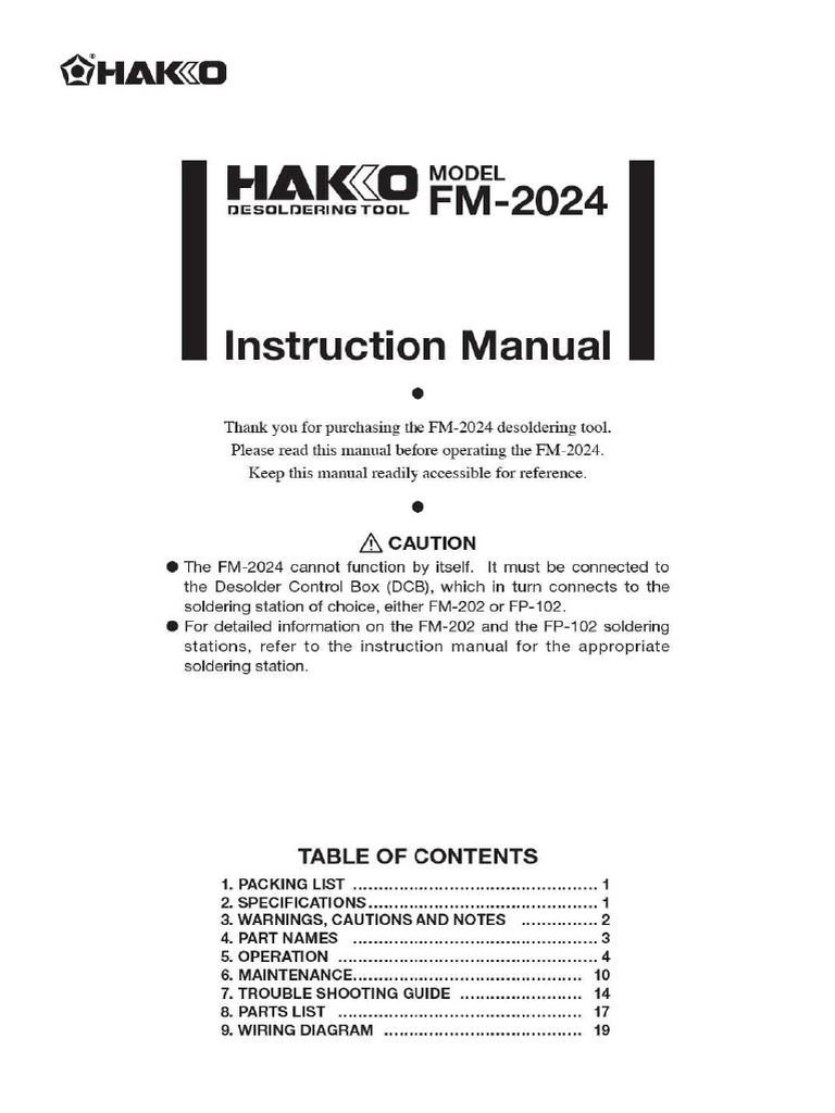 Manual Hakko FM-2024 | PDF