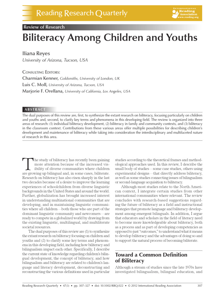 Biliteracy Among Children and Youths | PDF