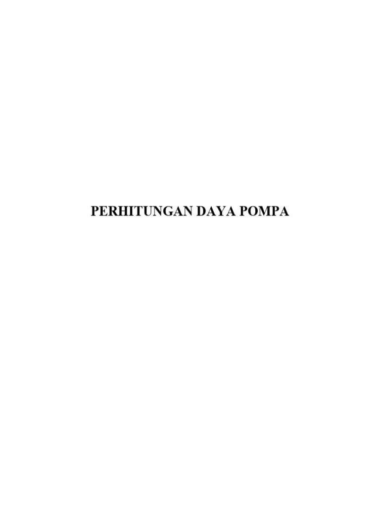 PERHITUNGAN DAYA POMPA Selesai | PDF