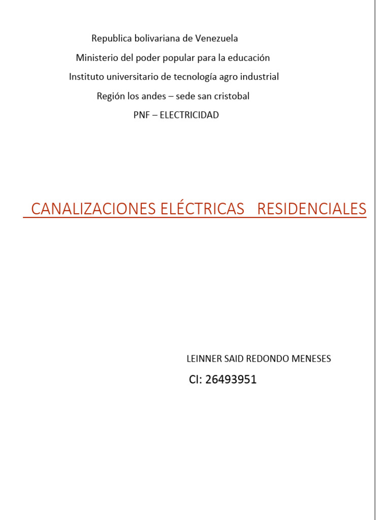 Canalizaciones Electricas | PDF | Electricidad | Ingenieria Eléctrica