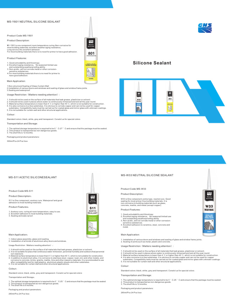 Silicone Sealant | PDF