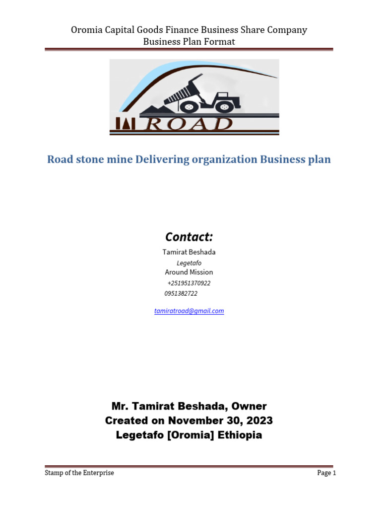 Oromia Capital Goods Finance Plan | PDF | Business | Loans