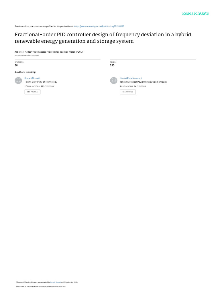 Fractional Order Pid Controller Design Of Frequenc Pdf