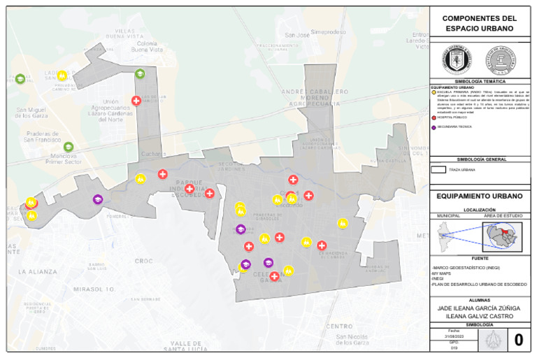 Mapa de Equipamiento Urbano en Escobedo | PDF
