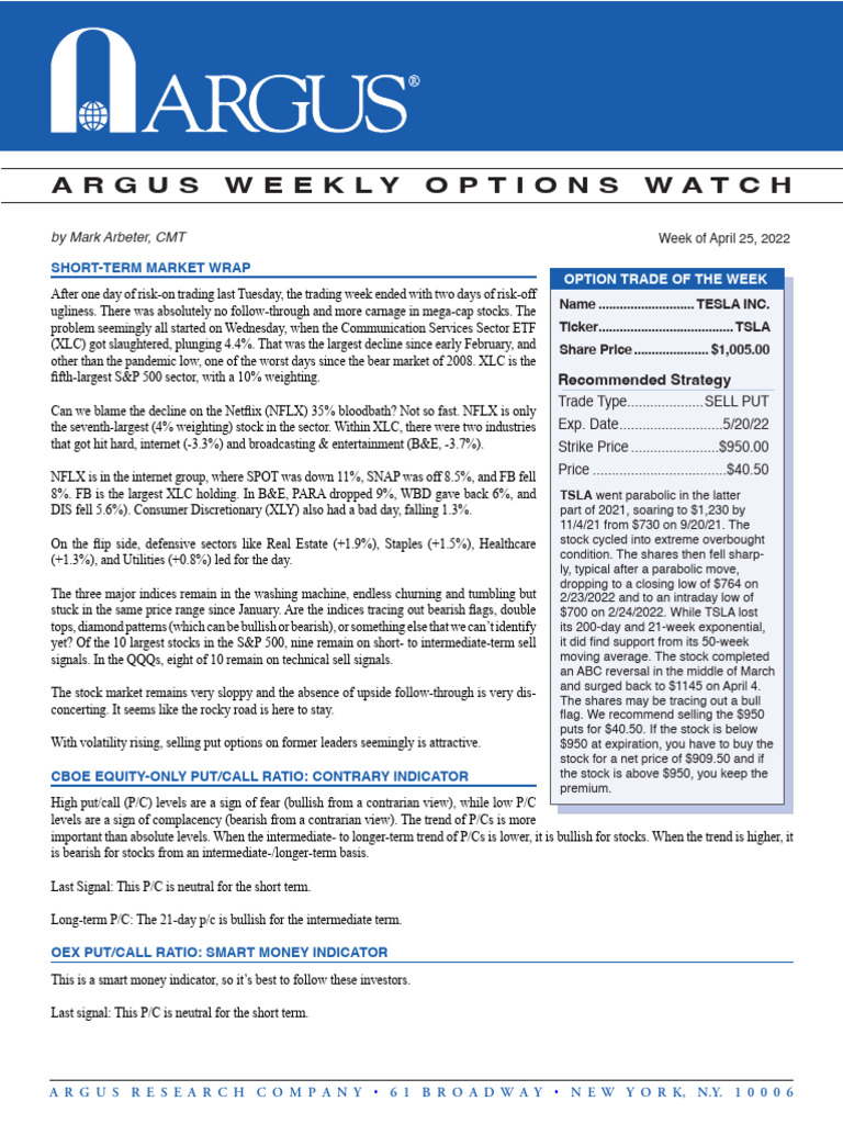 Argus Weekly Report - 4-25-2022 | PDF | Market Trend | Investment ...