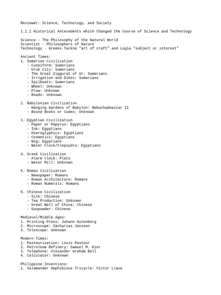 STS Quiz Reviewer | PDF