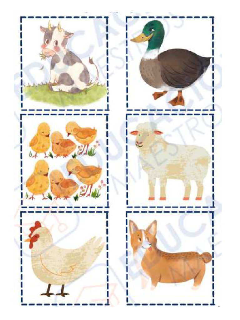 Memorama de Animales Terrestres, Marino, Acuáticos, Salvajes y de La ...