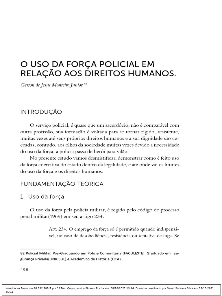 Uso da Força Policial e Direitos Humanos | PDF | Polícia | Justiça