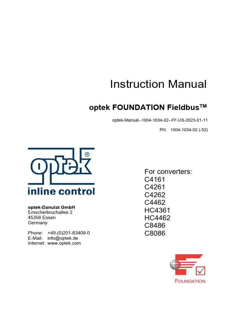 Optek Manual 1004 1034 02 | PDF | Power Supply | Computer Network