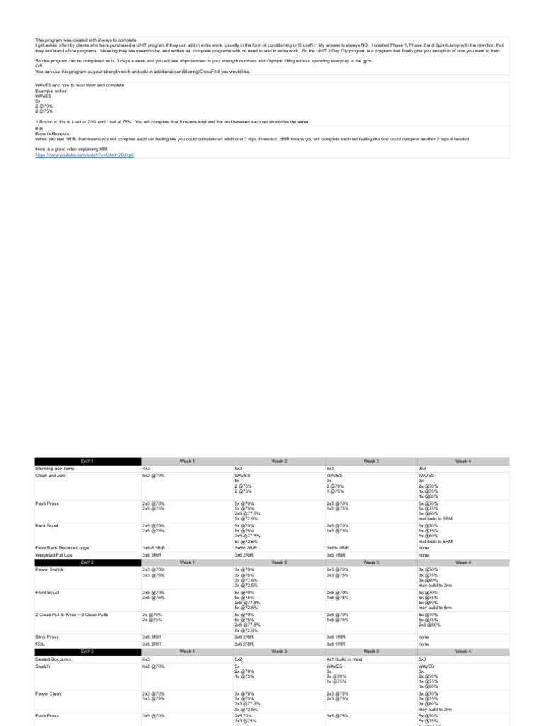 UNIT_3_Day_OLY | PDF | Weight Training | Athletic Sports