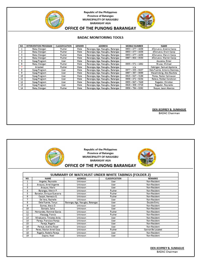 BADAC MONITORING TOOL Aga | PDF