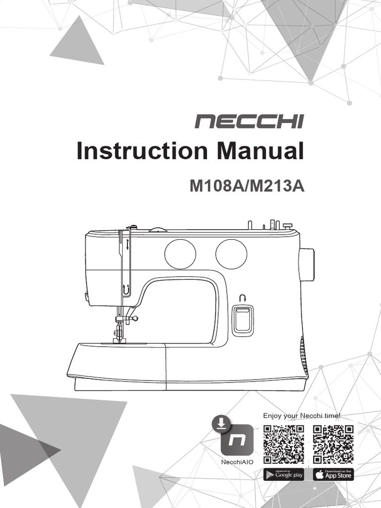 Necchi M108A/M213A Sewing Machine Instruction Manual | PDF
