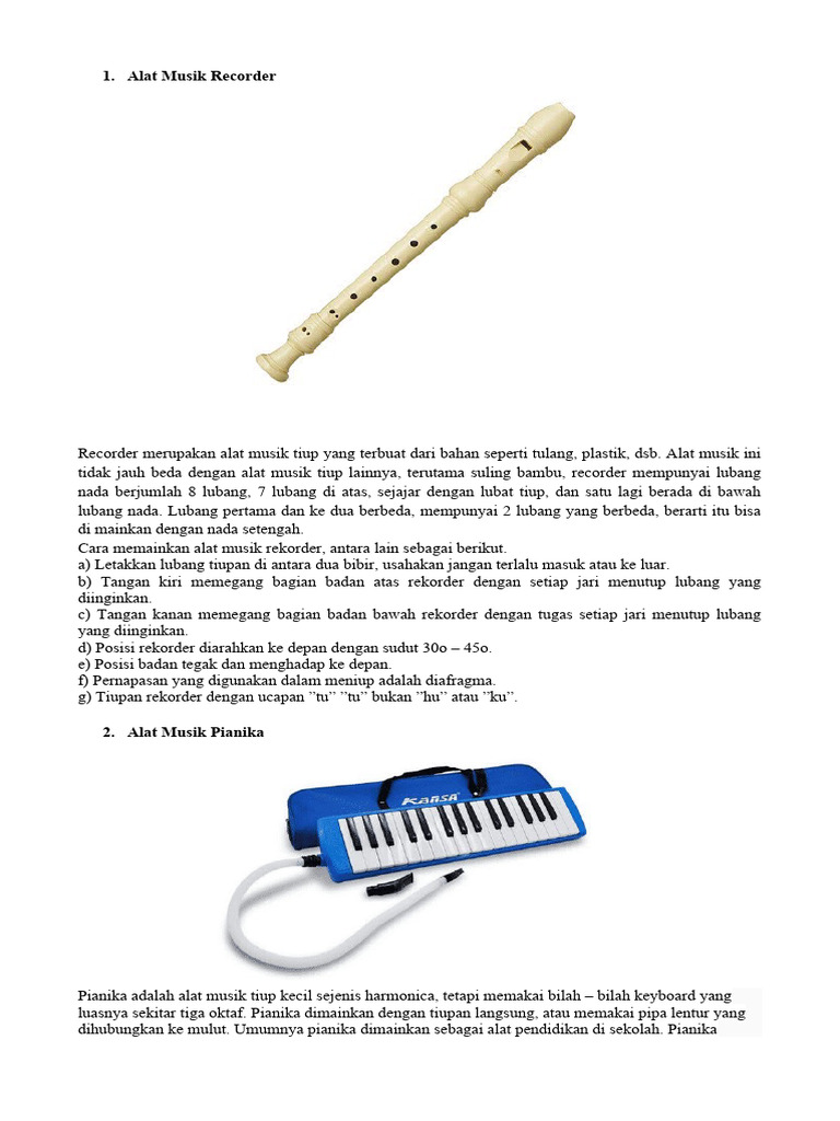 Alat Musik Recorder | PDF