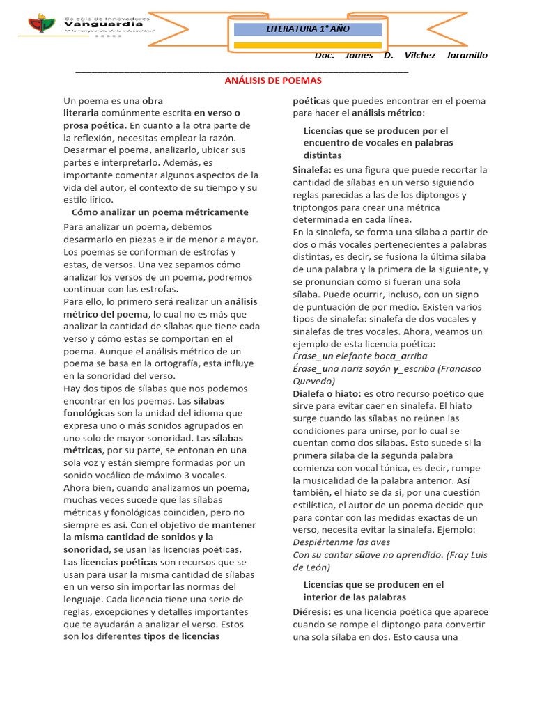 Analisis de Poemas | PDF