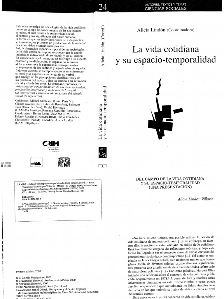 La Vida Cotidiana y Su Espacio Temporalidad | PDF