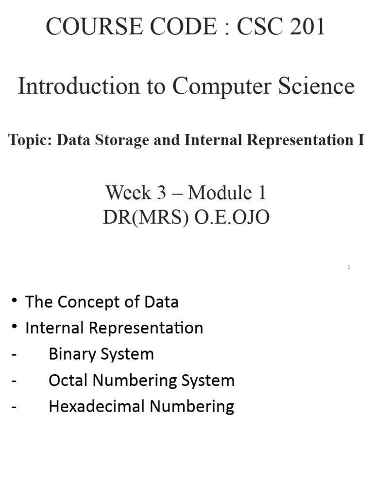 CSC201 Week3-Module1 | PDF | Bit | Decimal