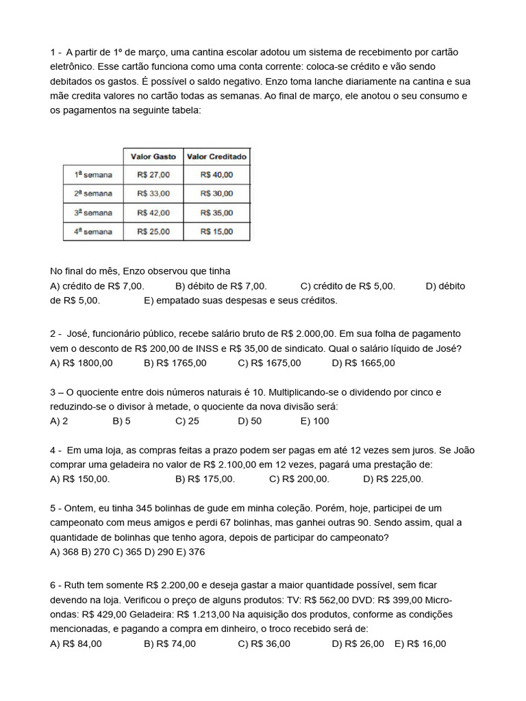 Exercicio 1 | PDF