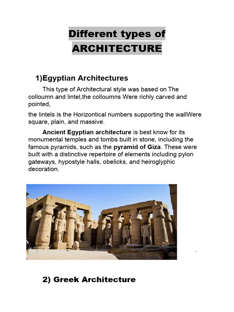 Diff Types of Architecture A4 | PDF