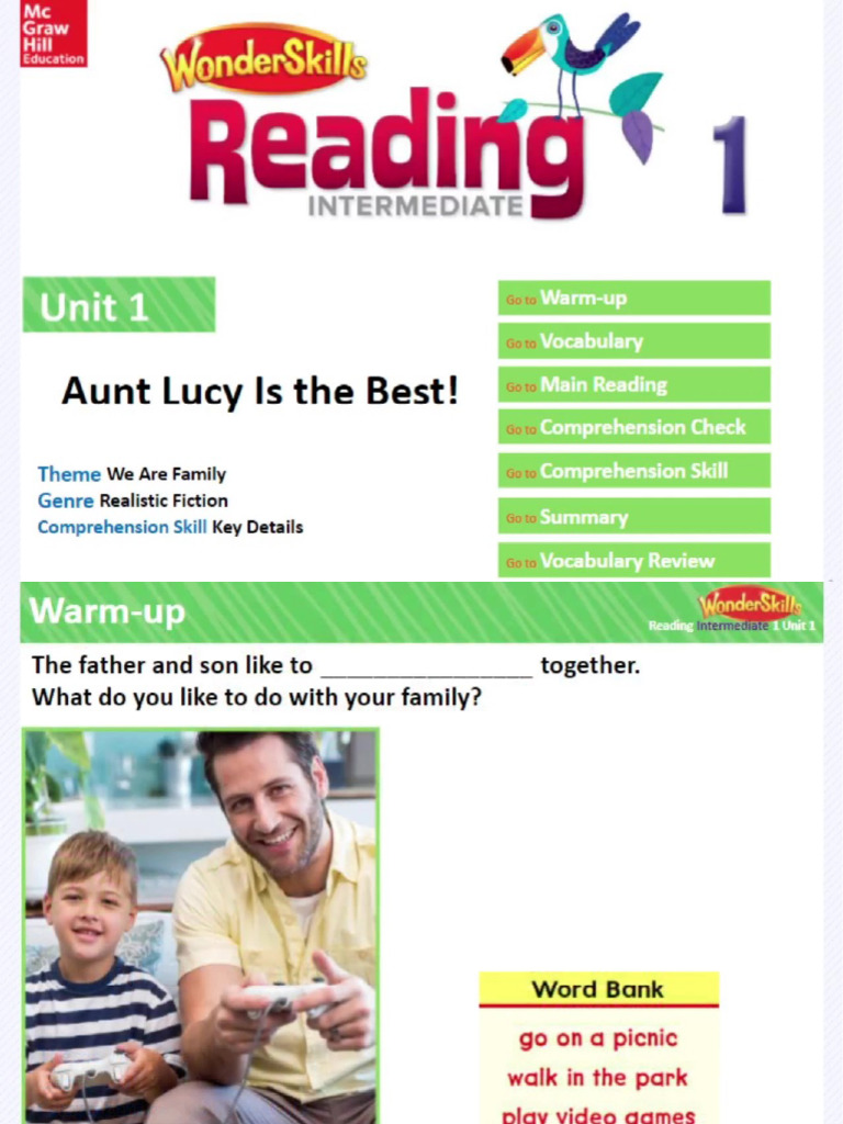 Wonderskills Reader Intermediate 1 Unit 1 | PDF