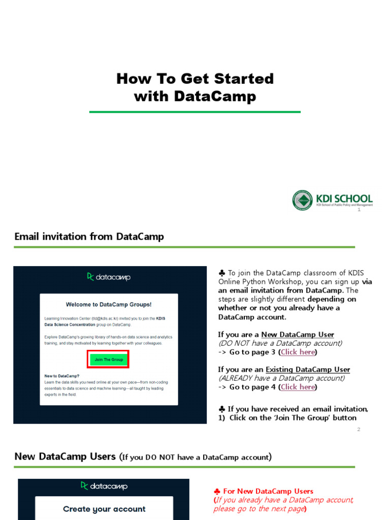 How To Get Started With DataCamp | PDF | Password | World Wide Web