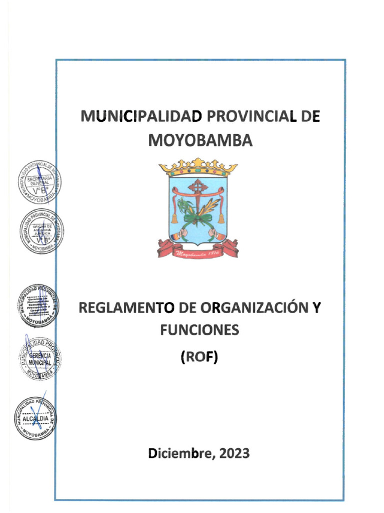 Reglamento de Organizacion y Funciones Rof Om N 557 MPM | PDF