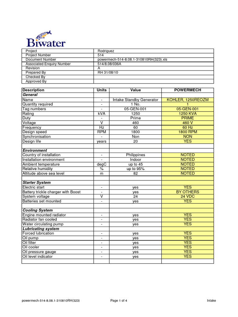 Technical Data - Intake | PDF