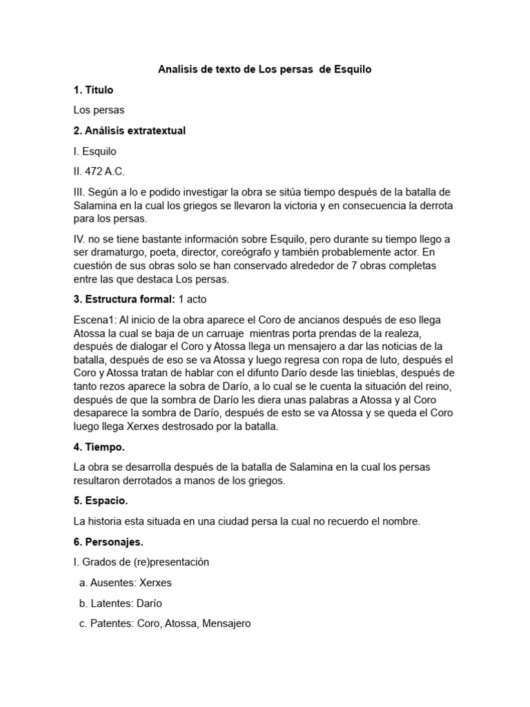Analisis de Los Persas | PDF