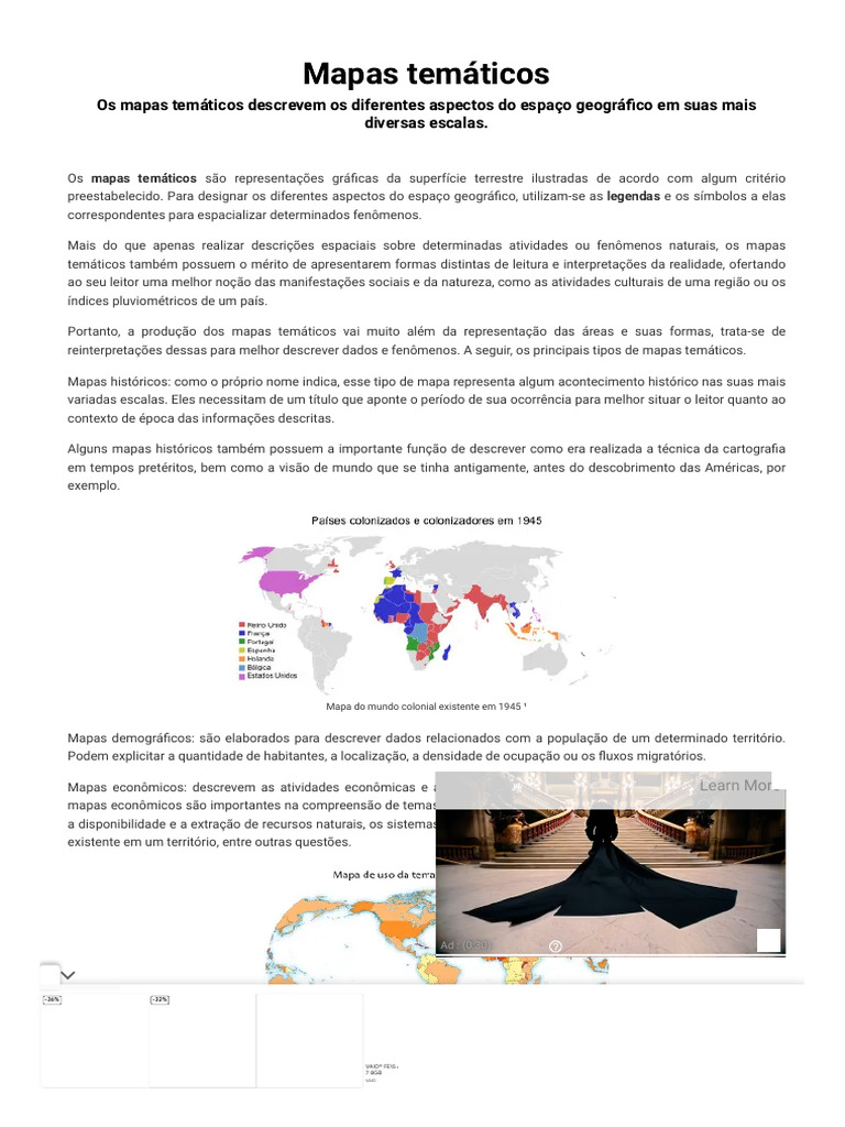 Mapas Temáticos. Tipos de Mapas Temáticos - Brasil Escola | PDF | Mapa ...