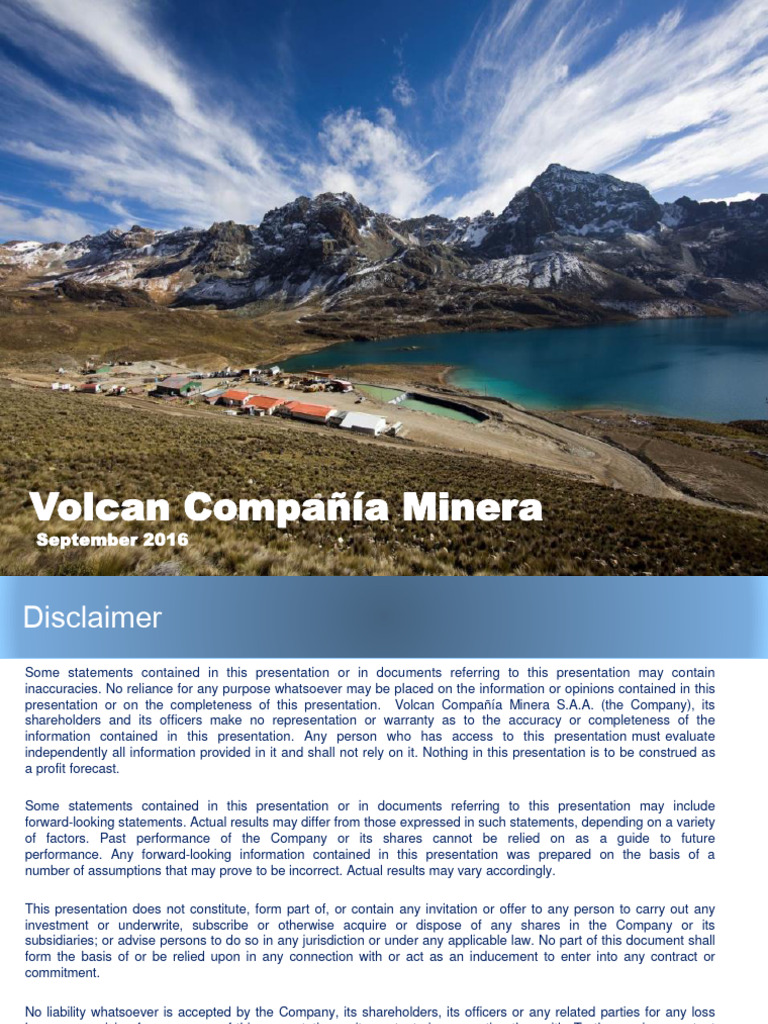 Volcan DGF 2016 | PDF | Mining | Silver