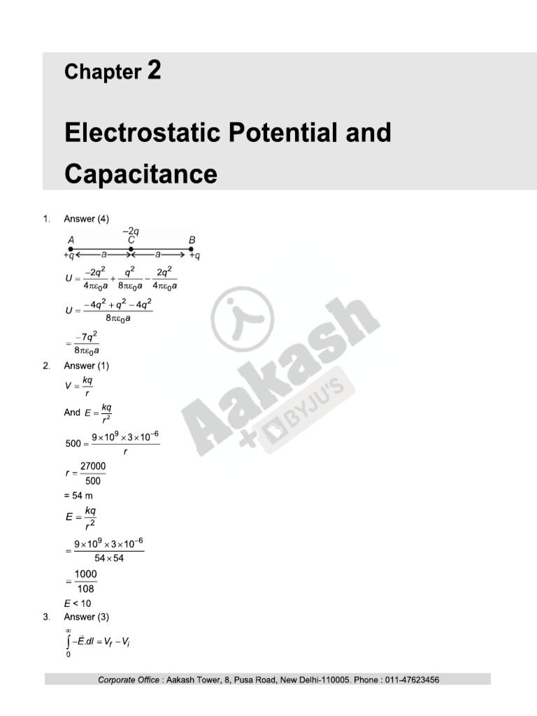Cls Sol Cat Neet 22 23 Xii Phy Module 1 Level 1 Chapter 2 | PDF