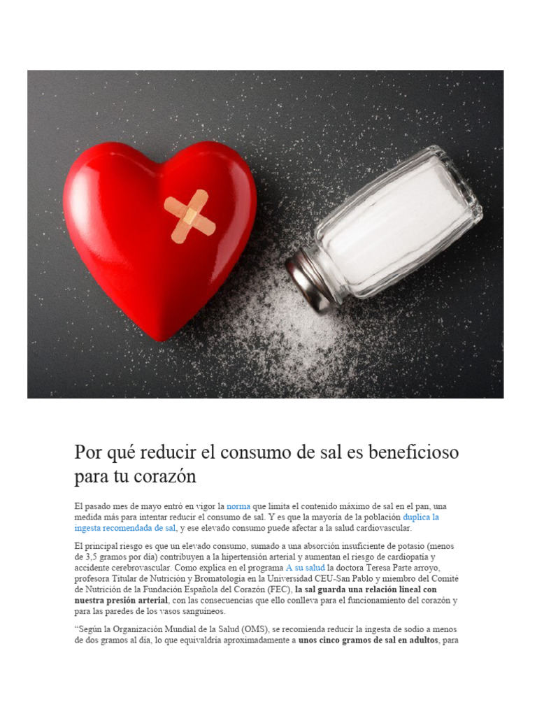 Consumo de Sal | PDF | sal | Alimentos