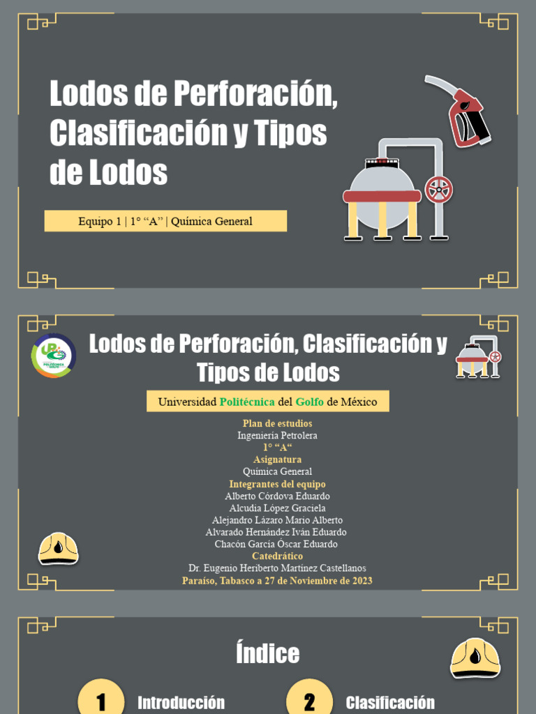 Lodos de Perforación, Clasificación y Tipos de Lodos | PDF