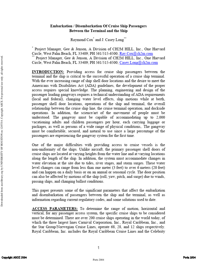 Embarkation,Disembarkation Of Cruise Ship Passengersfu | PDF | Cruise ...