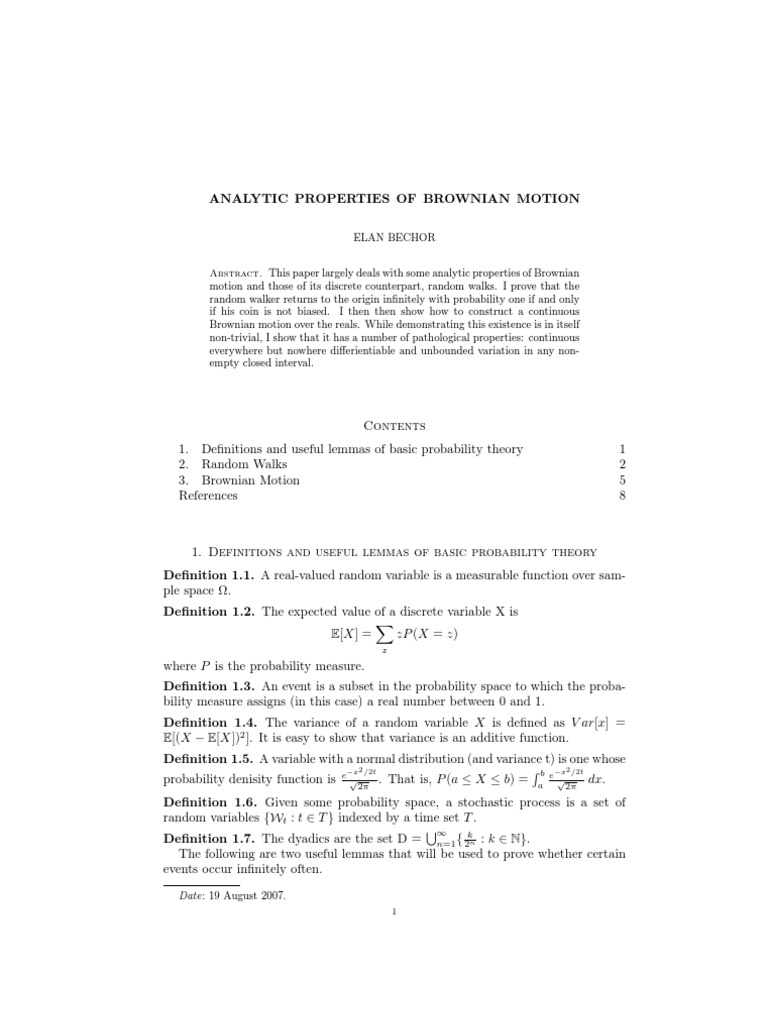 Bechor | PDF | Probability Theory | Random Variable