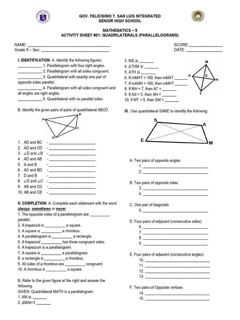 QUADRILATERALS | PDF | Language Arts & Discipline | Science & Mathematics