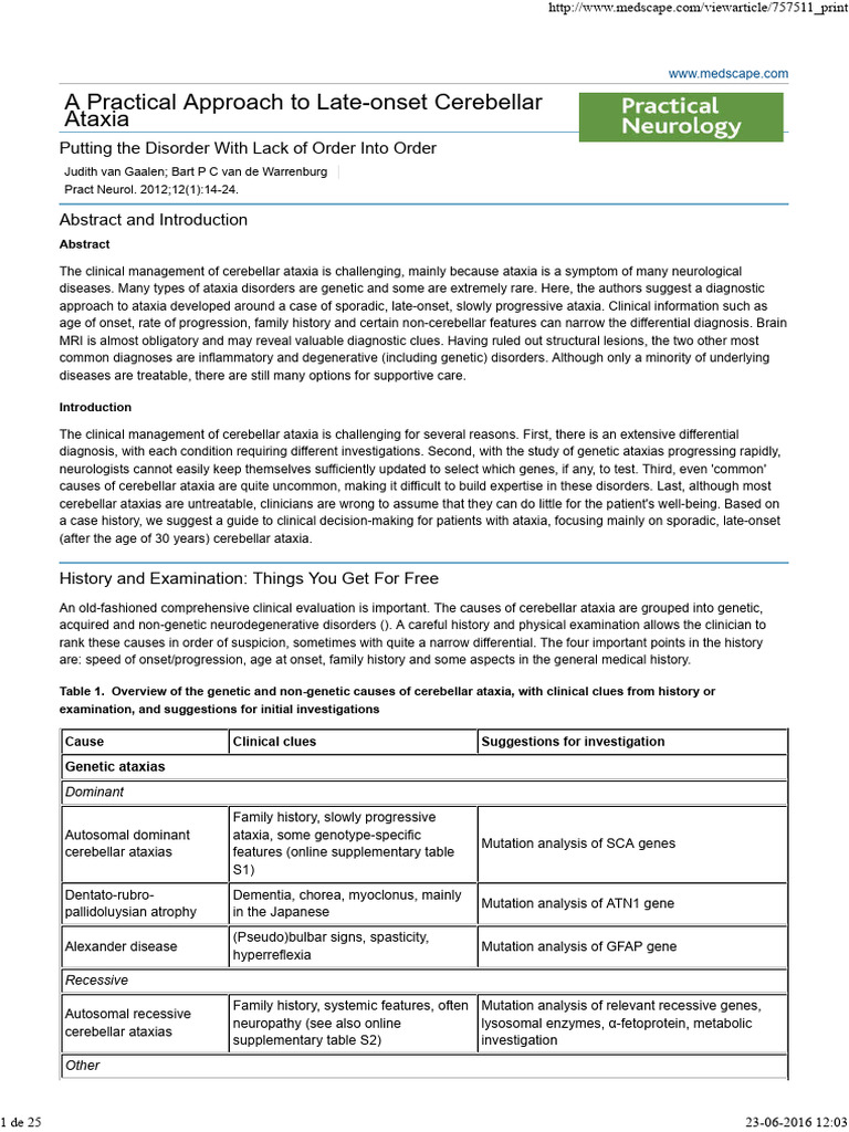 Ataxia Medscape | PDF