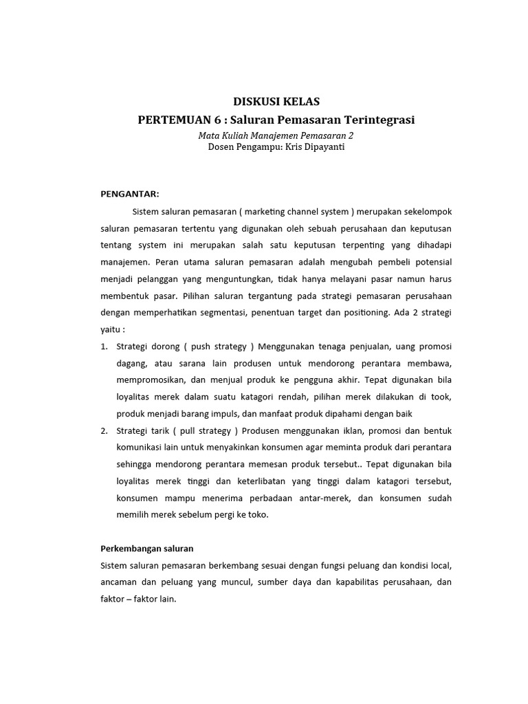 Diskusi Materi Pertemuan Ke-6 | PDF